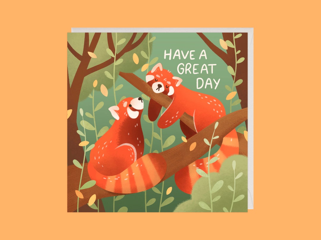 Red Panda Birthday Card, Cute Red Panda Card | Unique Birthday Card for ...