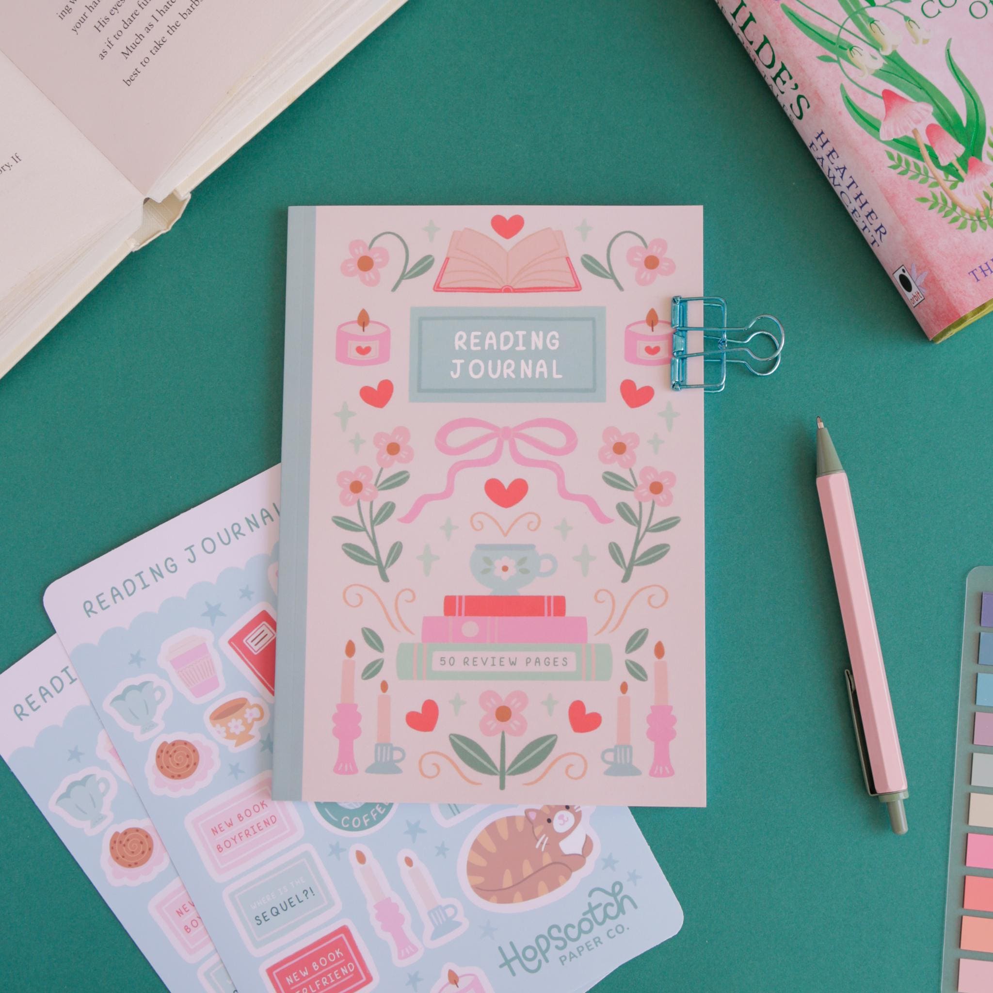 Reading Journal: Book Review Notebook With Bookshelf Tracker - Etsy