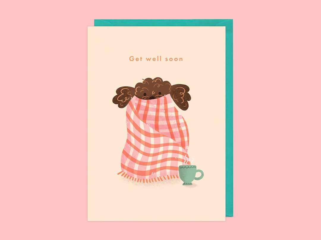 Get Well Soon Card | Unique Illustrated Dog-themed Get Well Soon Card ...