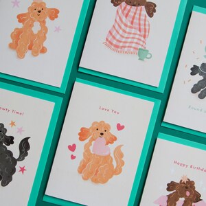 Cockapoo Party Time Birthday Card | Disco Black Poodle Illustration ...