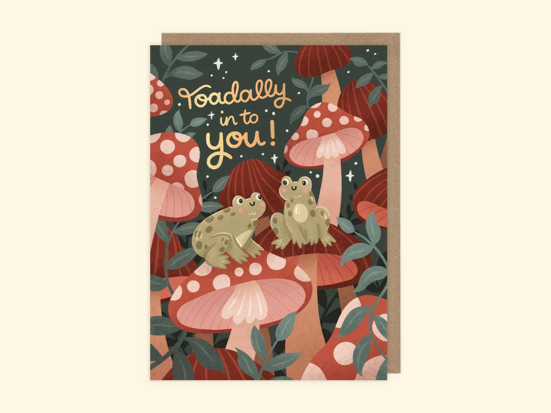 Frog Valentine's Day Card 'toadally in to You,' Cute and Unique ...