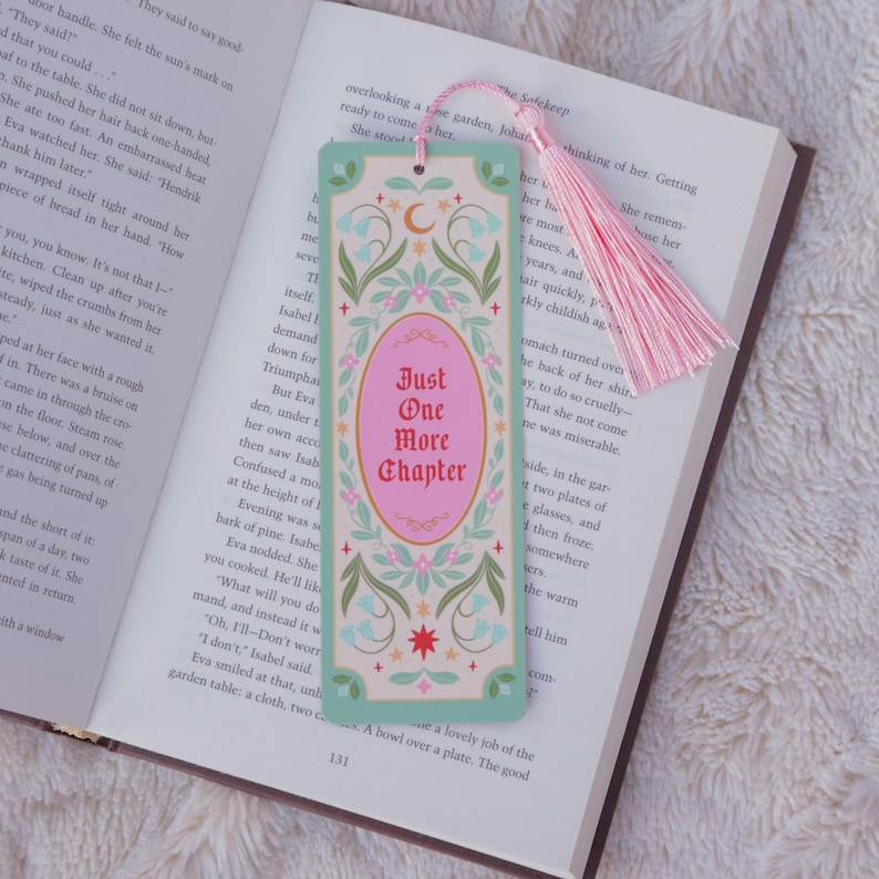 Just One More Chapter Bookmark With Tassel, Fantasy Romance Reader ...