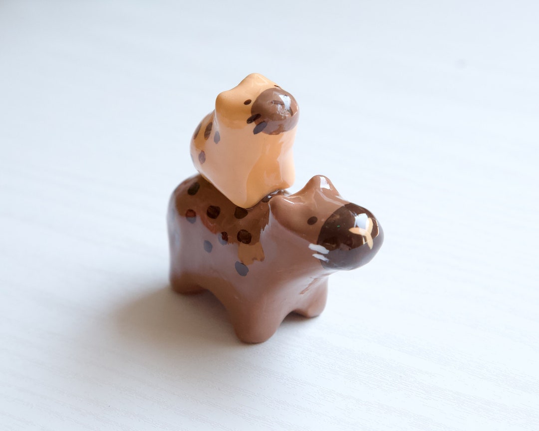 Ceramic Stacked Capybaras Handmade Clay Capybara Gift Cute - Etsy