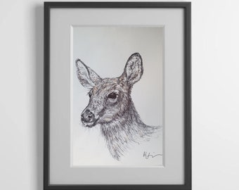 Deer Print Antler Stag Deer Art Deer Art Print Deer - Etsy