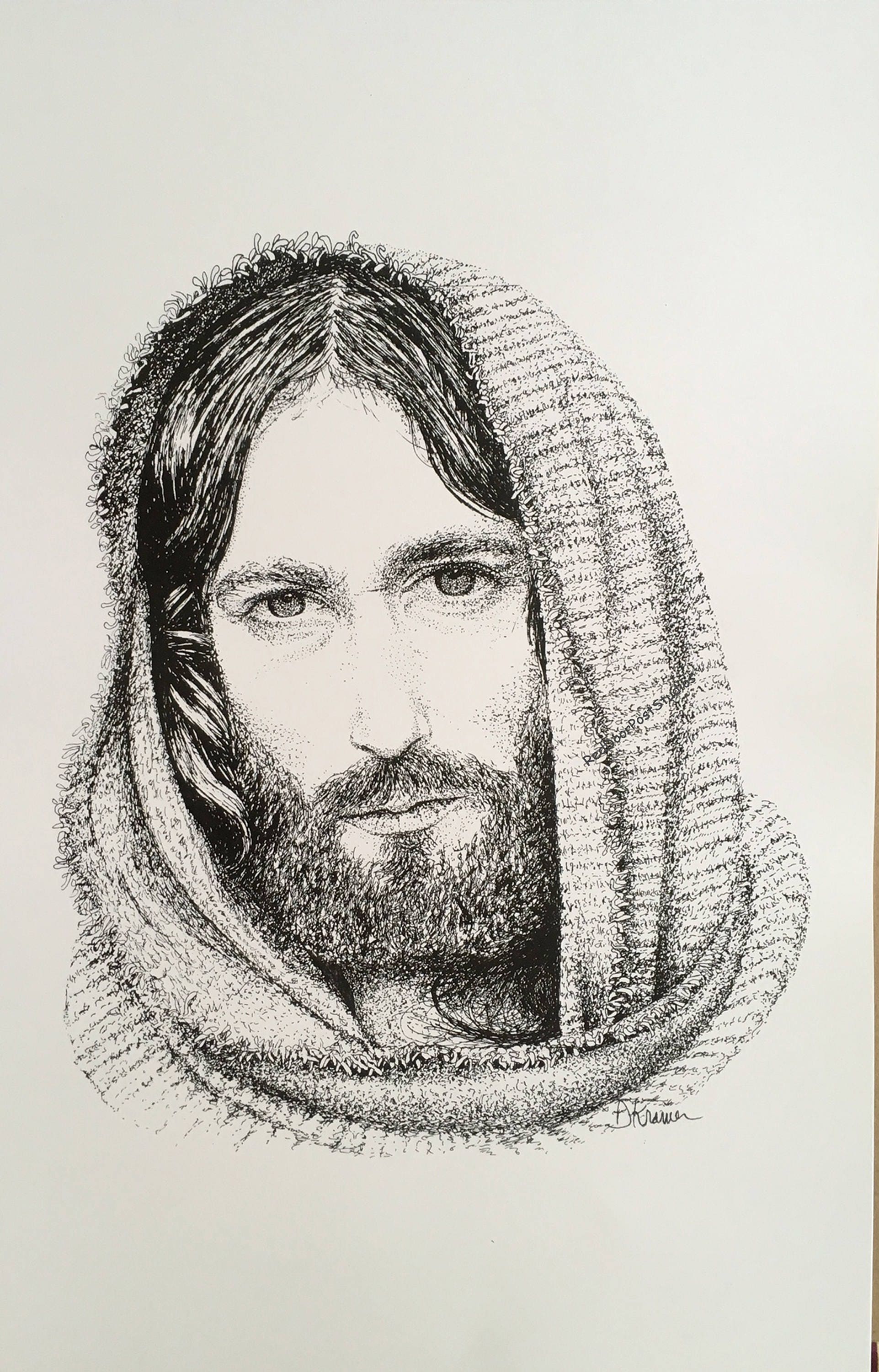 Fine Quality Print of Pen Drawing of Jesus of Nazareth - Etsy