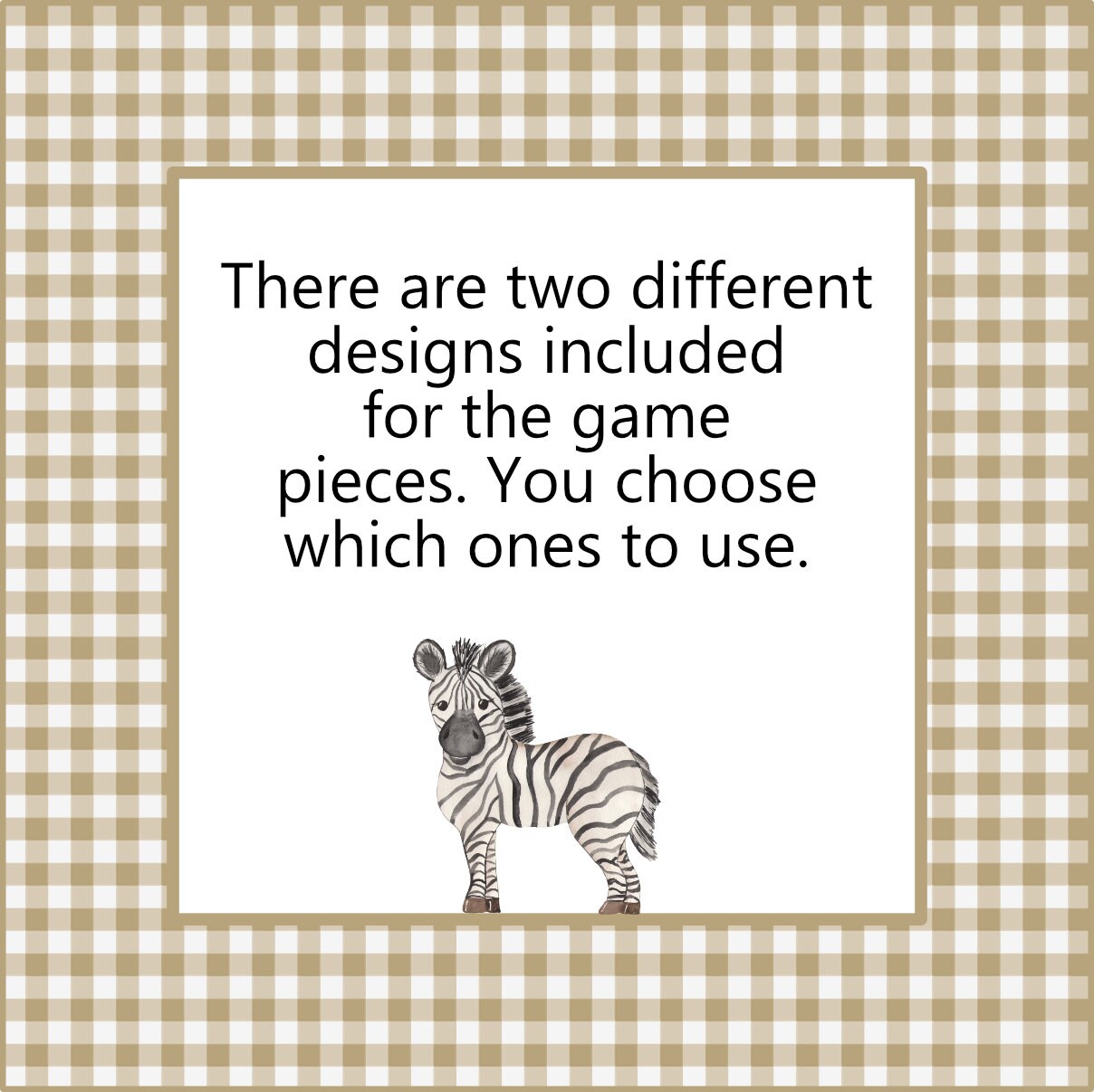 Tic Tac Toe Digital File, Animal Safari Game, Instant Download, Zebra ...