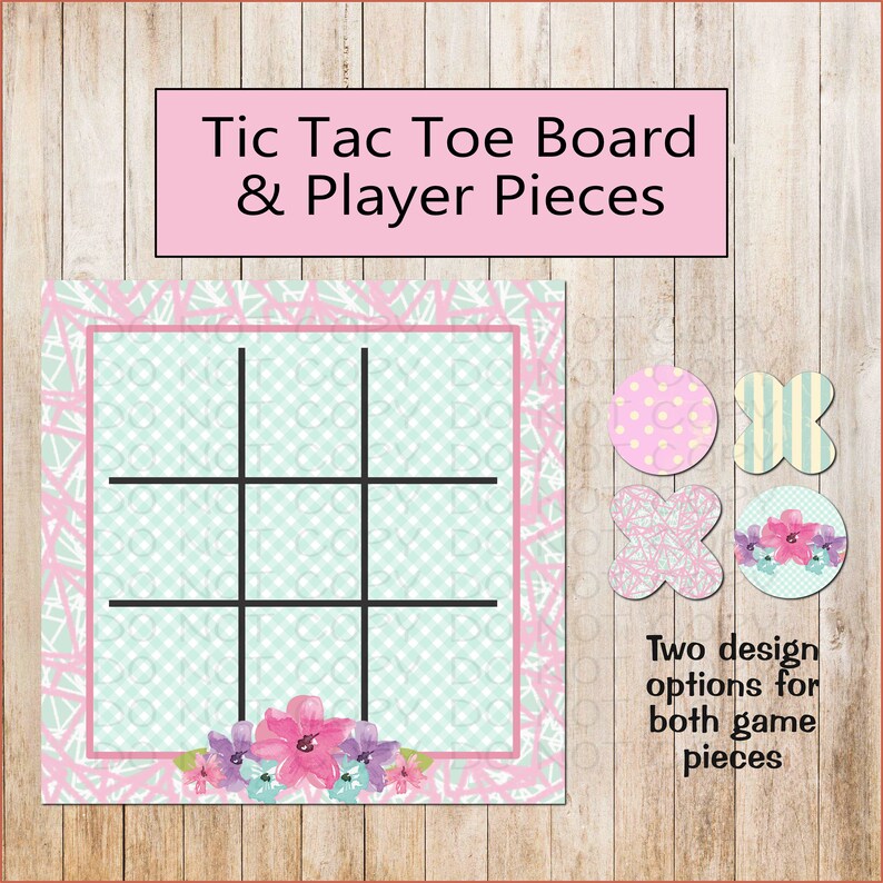 Tic Tac Toe Digital File, Spring Flowers Game, Instant Download, Easter ...