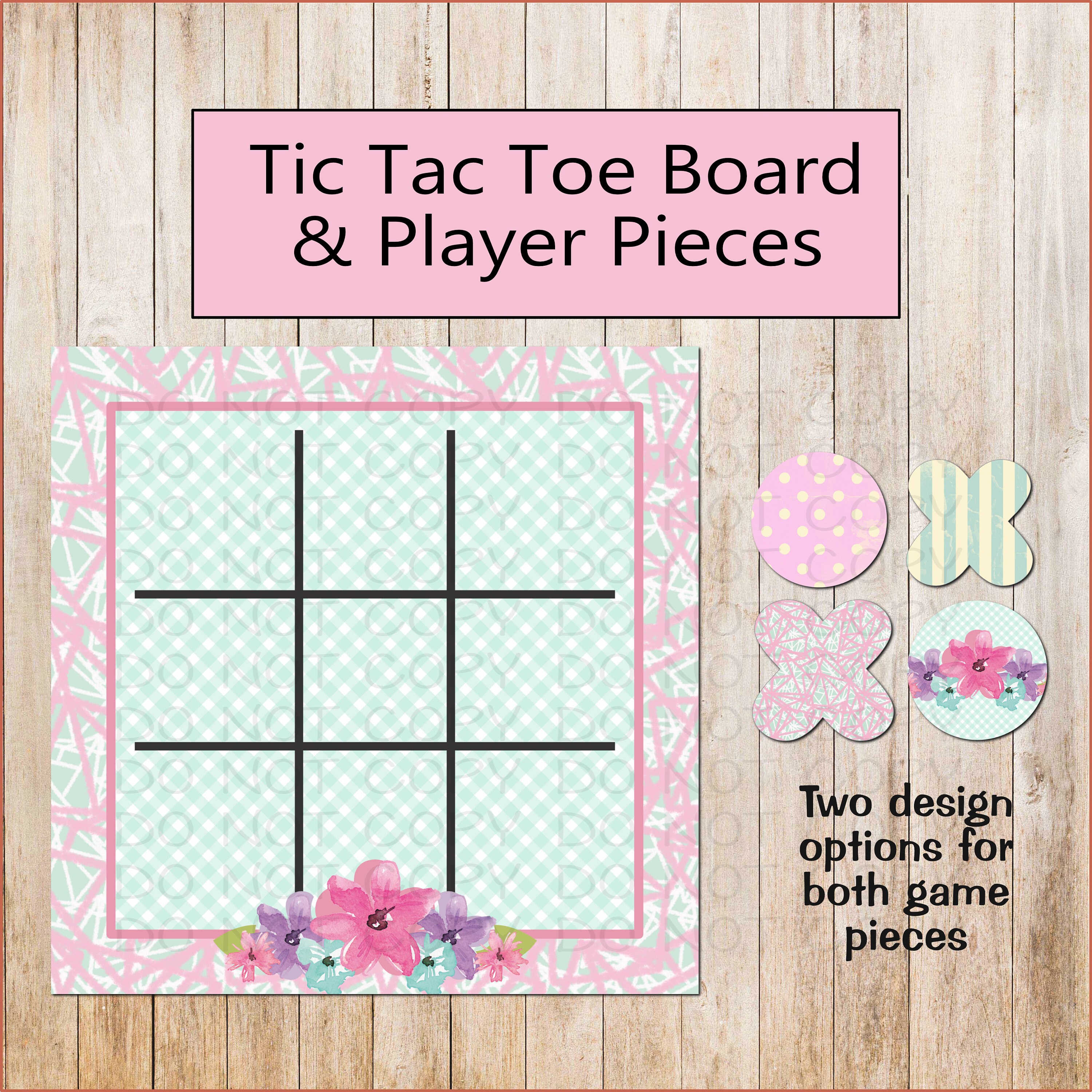 Tic Tac Toe Digital File, Spring Flowers Game, Instant Download, Easter ...