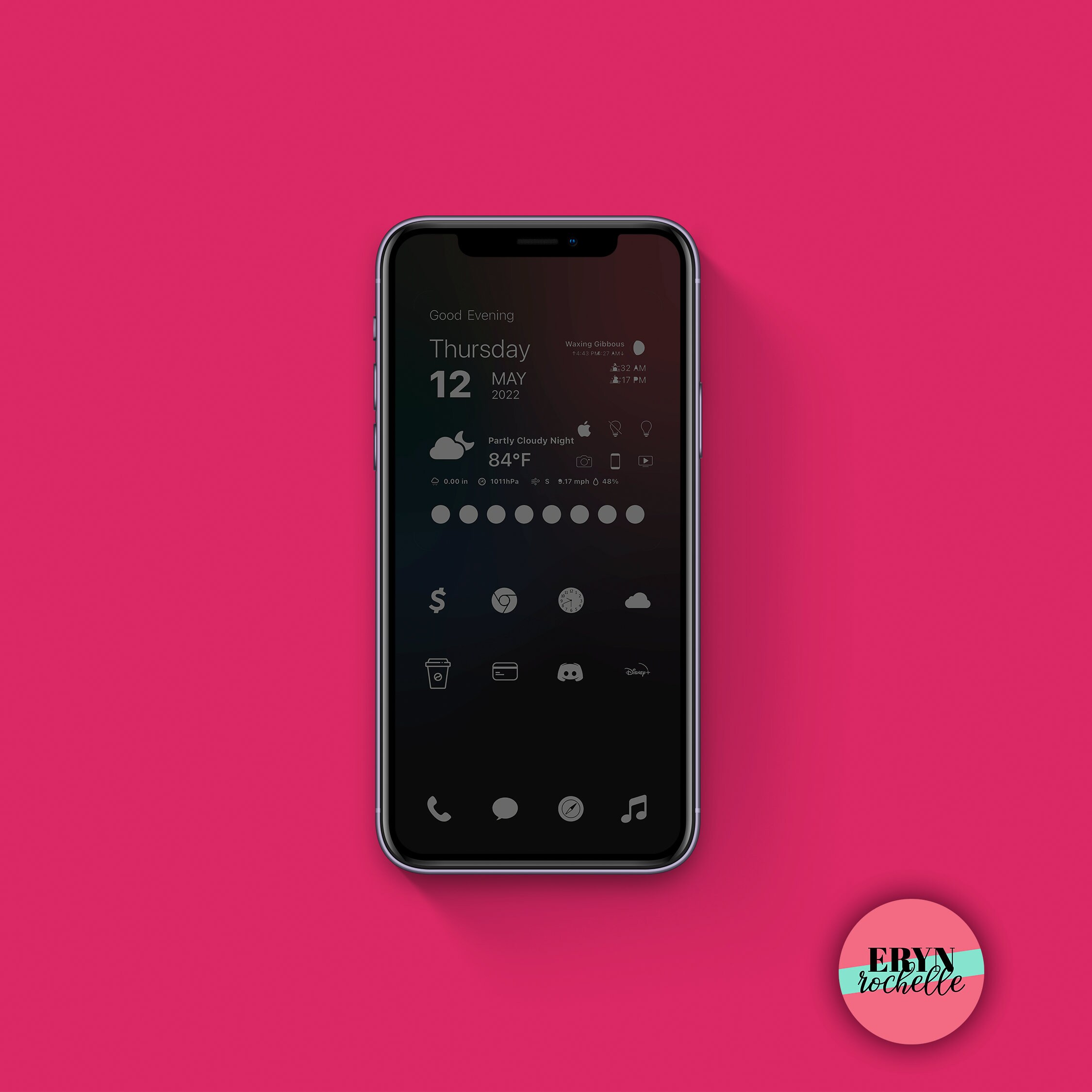 Black & Gray Aesthetic App Covers Ios 17 Home Screen Transparent Icons ...