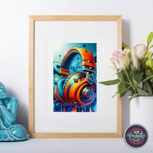 Colorful Pop Art Over-ear Headphones - Abstract Music Lover Gift ...