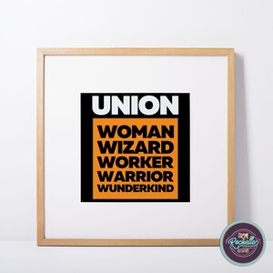 Union Woman - Labor Union Political Poster, Printable Wall Art, Digital ...
