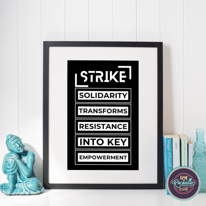 Strike Workers Rights Labor Union Poster Black - Labor Union Political ...