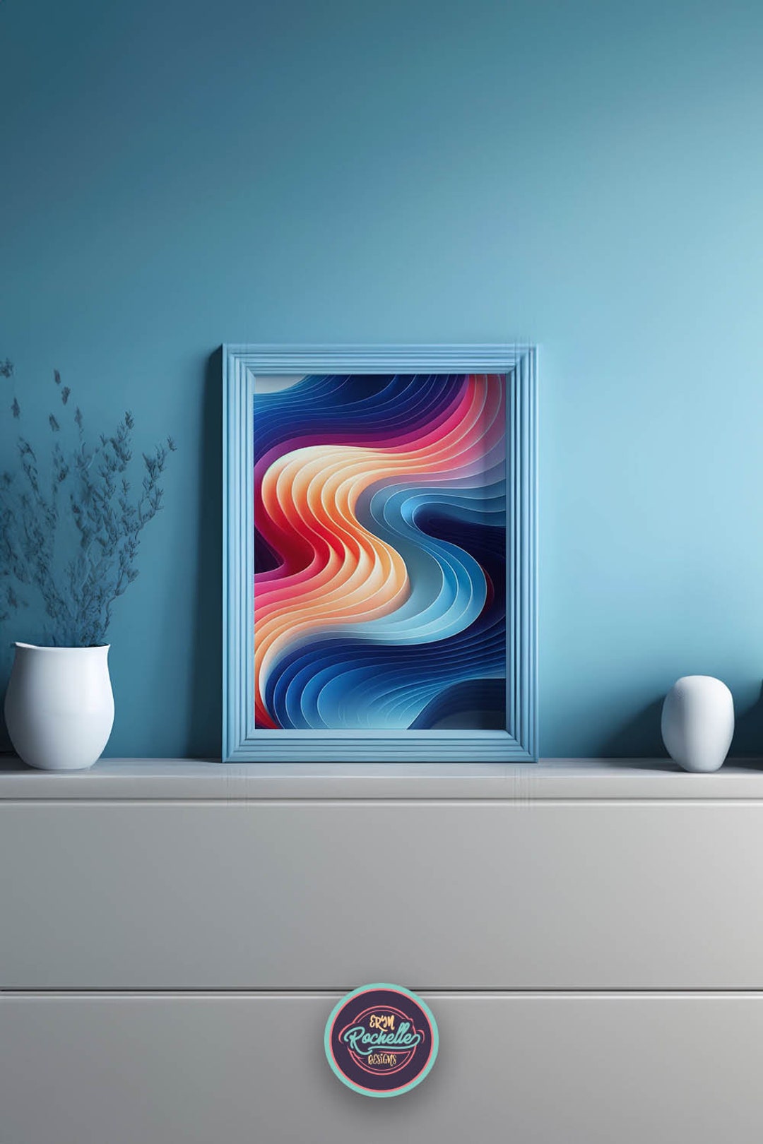 Colorful Abstract Poster - Printable Minimalist Wall Art - Digital ...