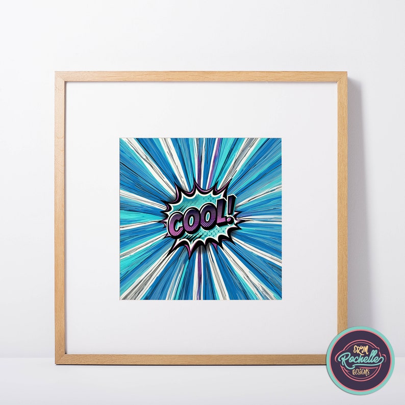 COOL Comic Book Style Art Print - Superhero Pop Art - Digital Download ...