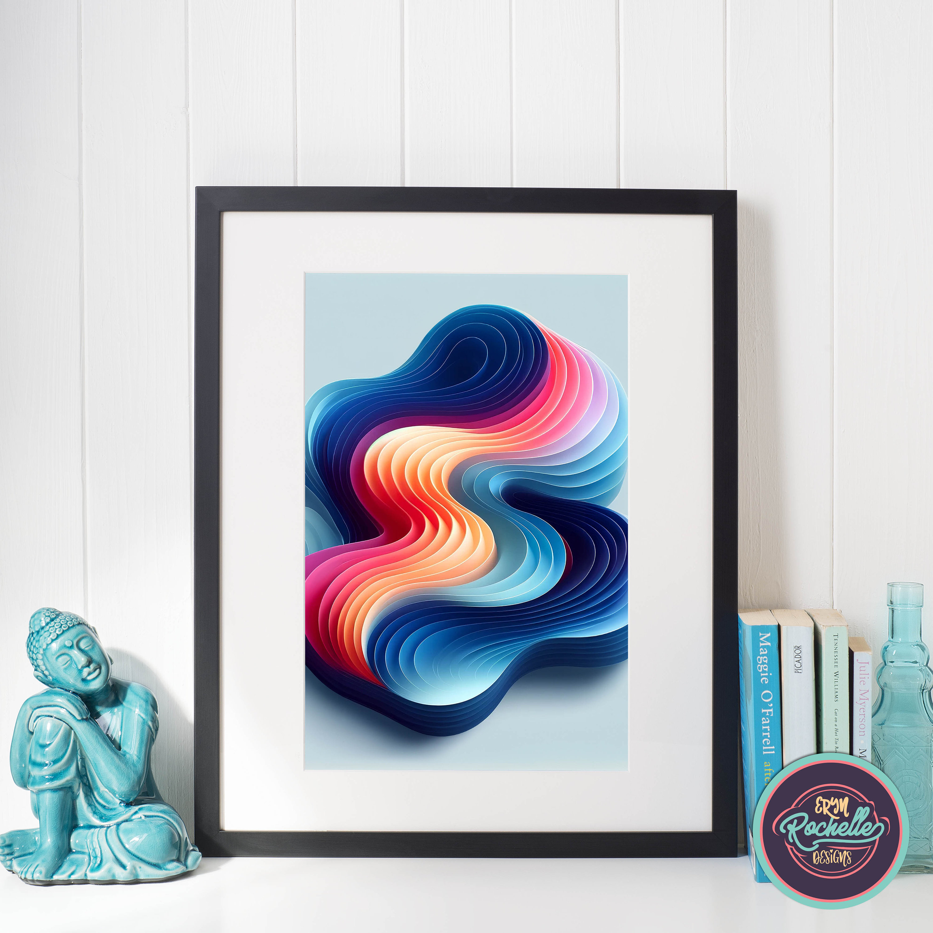 Colorful Abstract Poster Printable Minimalist Wall Art Digital Download ...