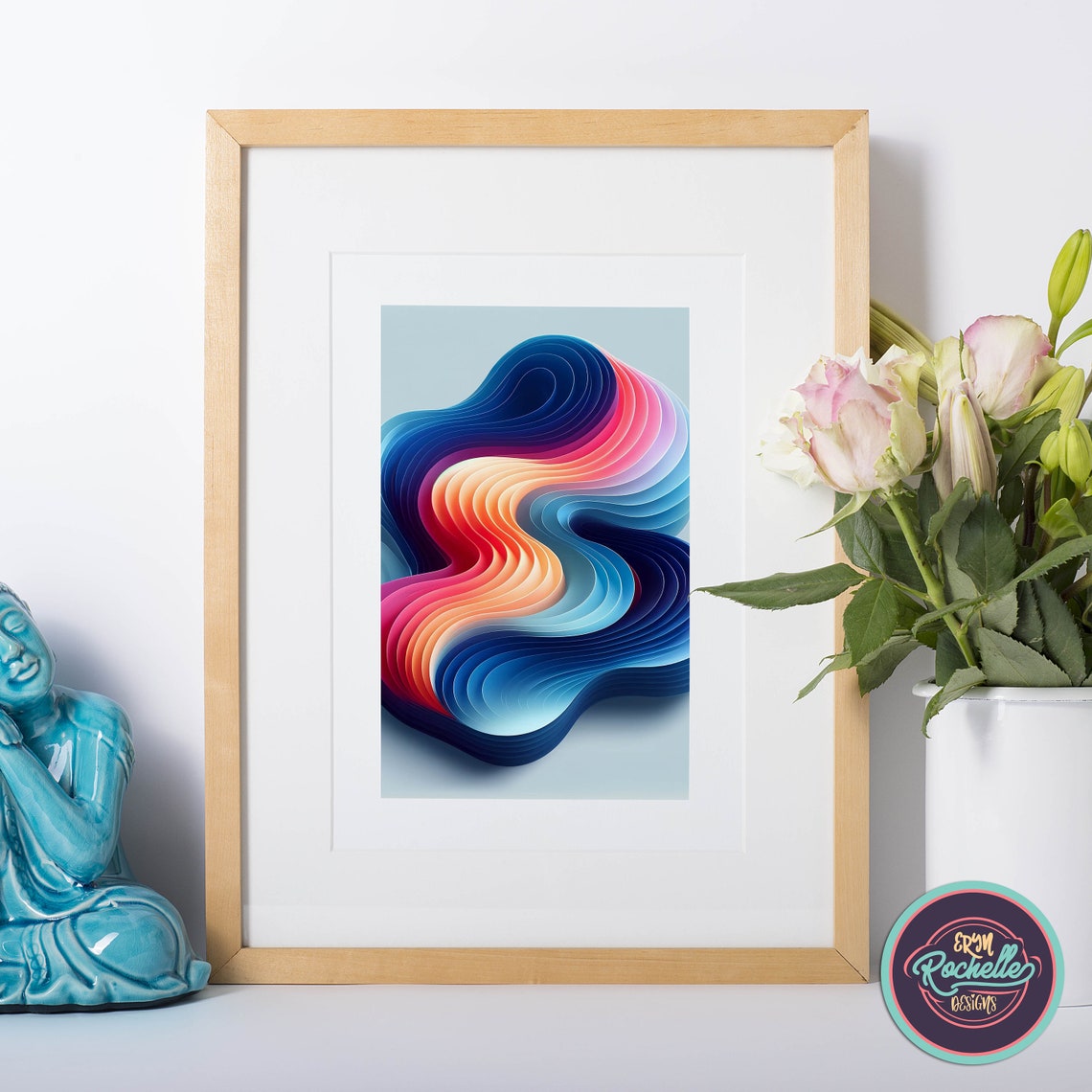 Colorful Abstract Poster Printable Minimalist Wall Art Digital Download ...