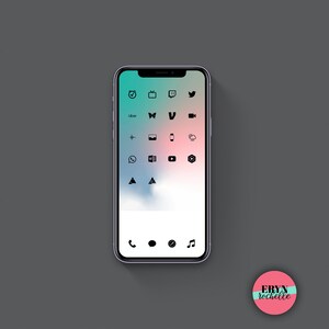 Black & Gray Aesthetic App Covers Ios 17 Home Screen Transparent Icons ...