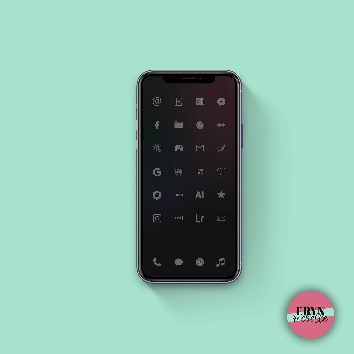 Black & Gray Aesthetic App Covers Ios 17 Home Screen Transparent Icons ...