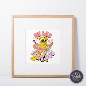 Yellow Lab Halloween Poster White - Halloween Printable Wall Art ...