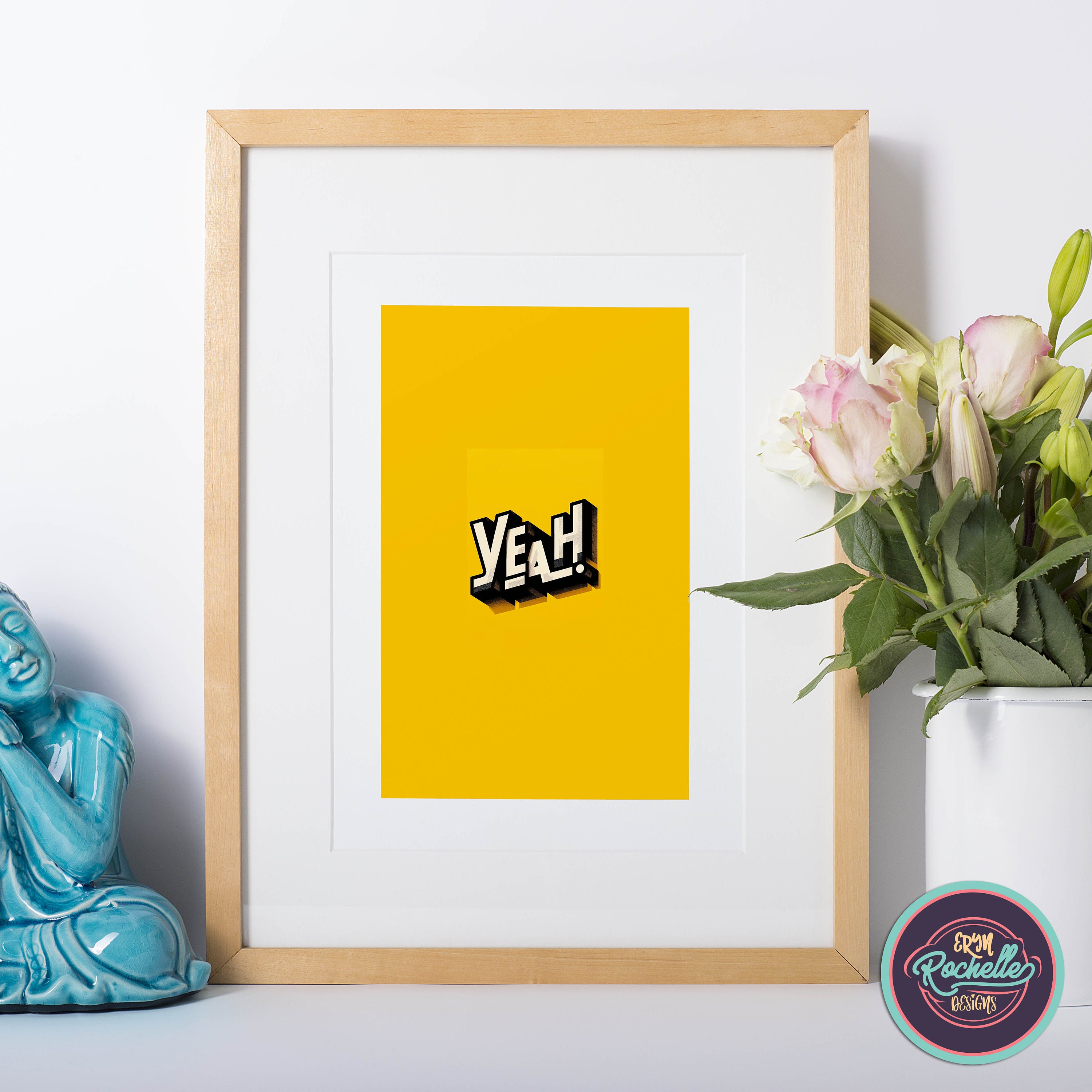 Yeah Bold Typography Poster Printable Wall Art, Digital Download Poster ...