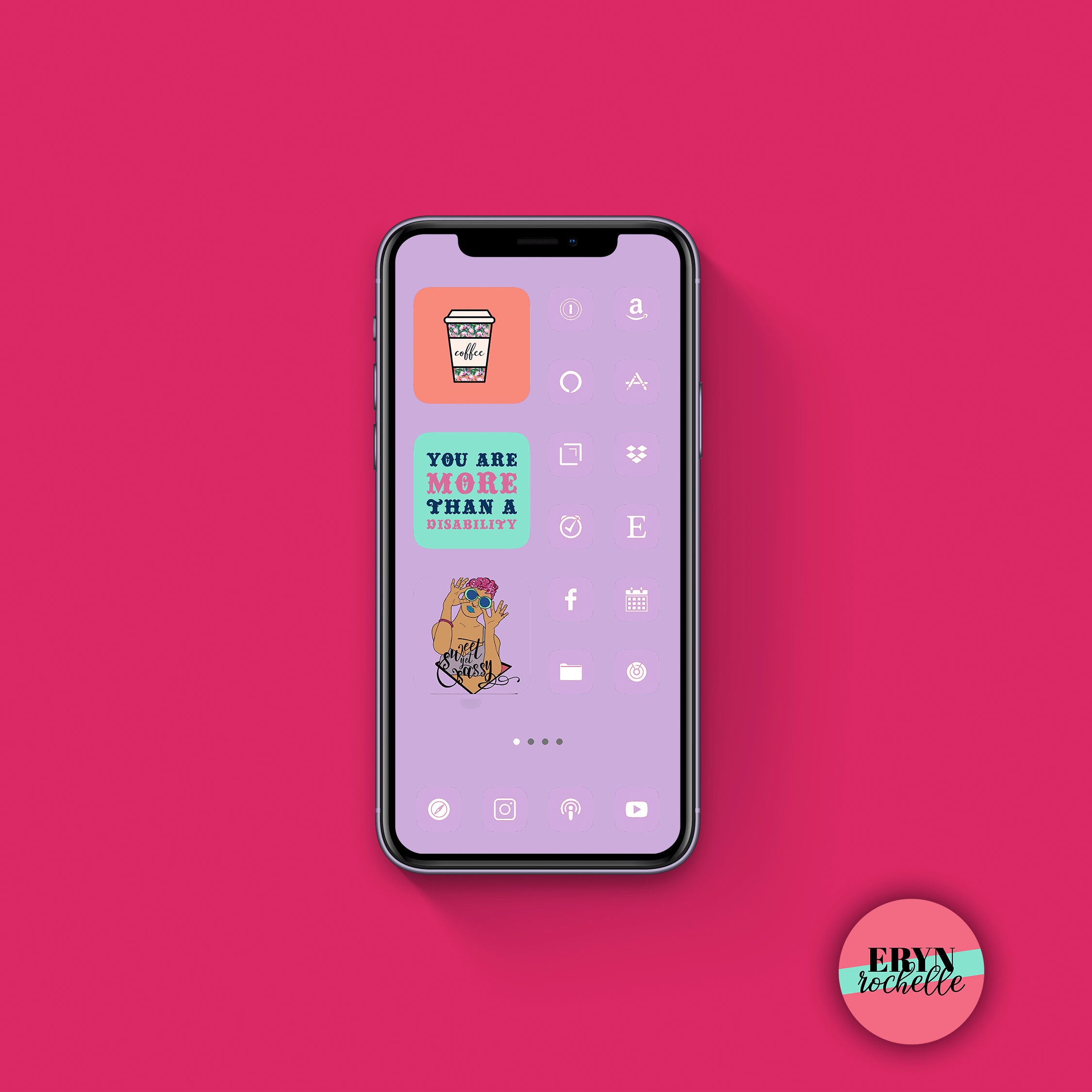 Lavender and White App Icons Aesthetic App Covers Ios 17 Home - Etsy