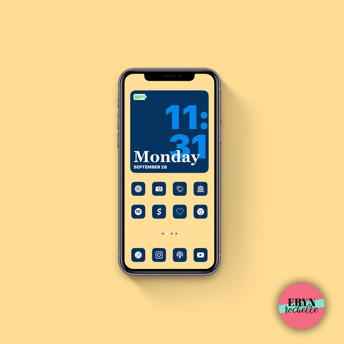 Dark Blue App Icons Aesthetic App Covers Ios 17 Home Screen - Etsy