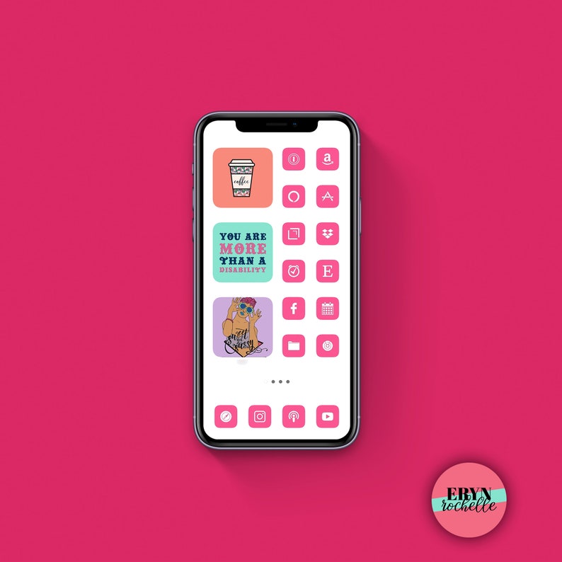Pink and White App Icons Aesthetic App Covers Ios 14 Home - Etsy