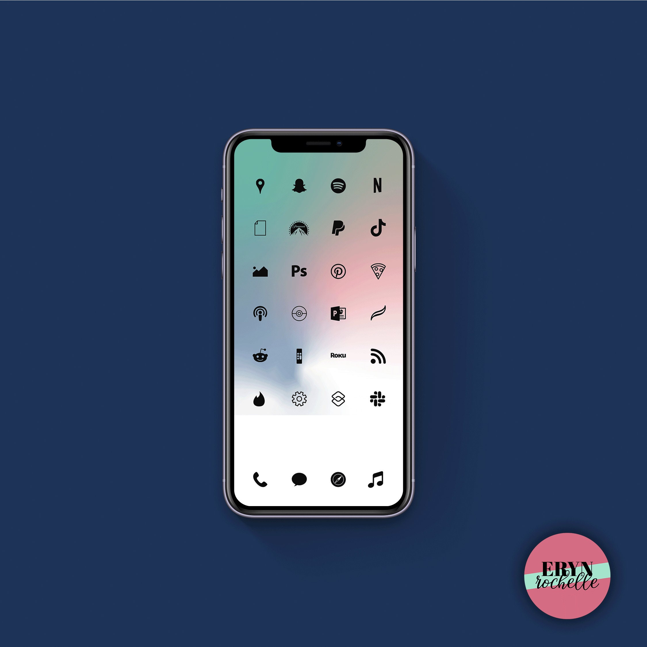 Black & Gray Aesthetic App Covers Ios 17 Home Screen Transparent Icons ...