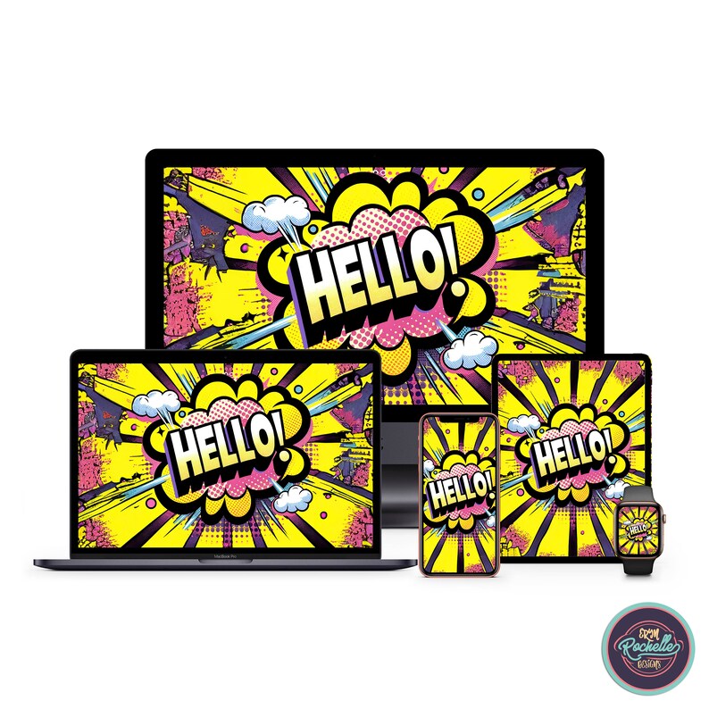 Hello Pop Art Poster Digital Download Print Comic Book Style Thought ...