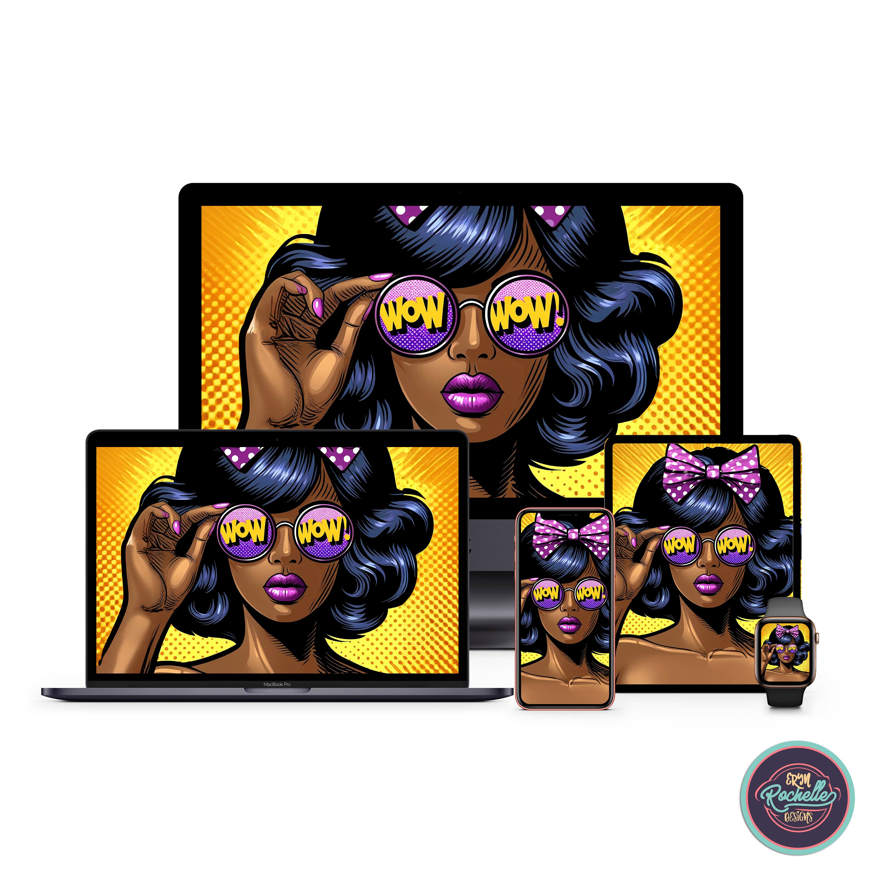 Wow Pop Art Girl Poster - Printable Wall Art, Digital Download Poster ...