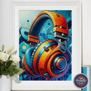 Colorful Pop Art Over-ear Headphones - Abstract Music Lover Gift ...