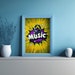 Music Comic Book Style Poster - Headphones Music Notes and Pop Art ...