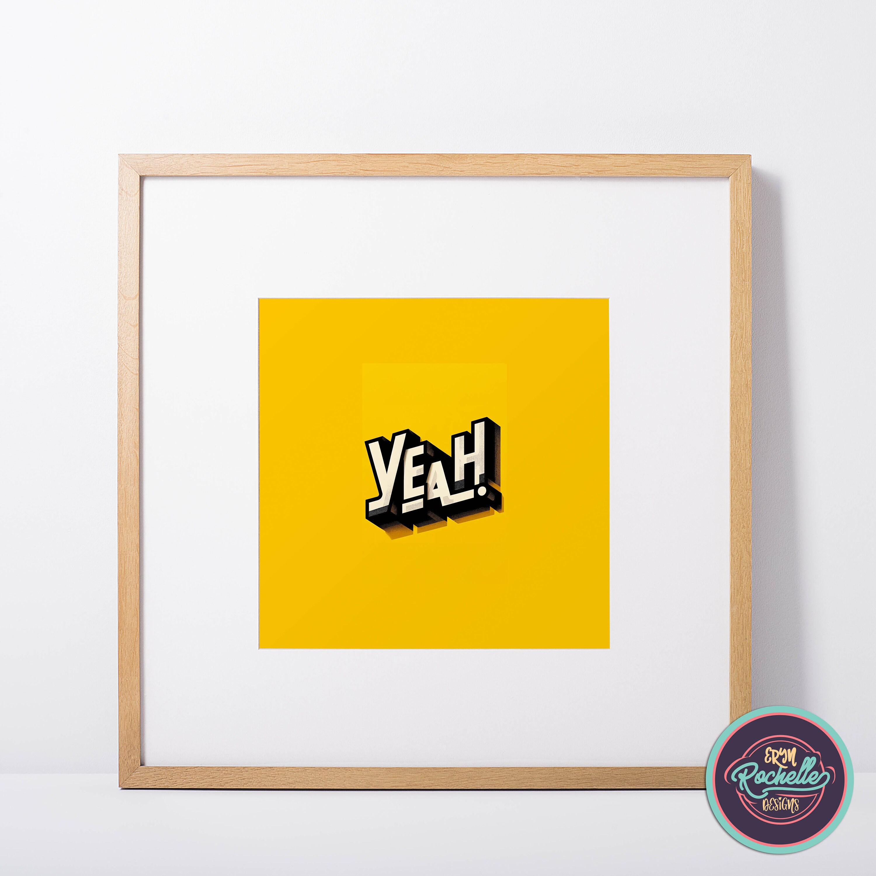 Yeah Bold Typography Poster Printable Wall Art, Digital Download Poster ...