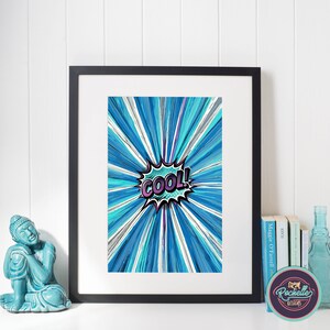 COOL Comic Book Style Art Print - Superhero Pop Art - Digital Download ...