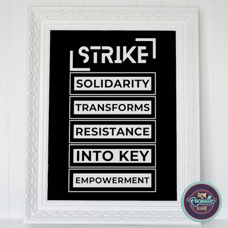 Strike Workers Rights Labor Union Poster Black - Labor Union Political ...