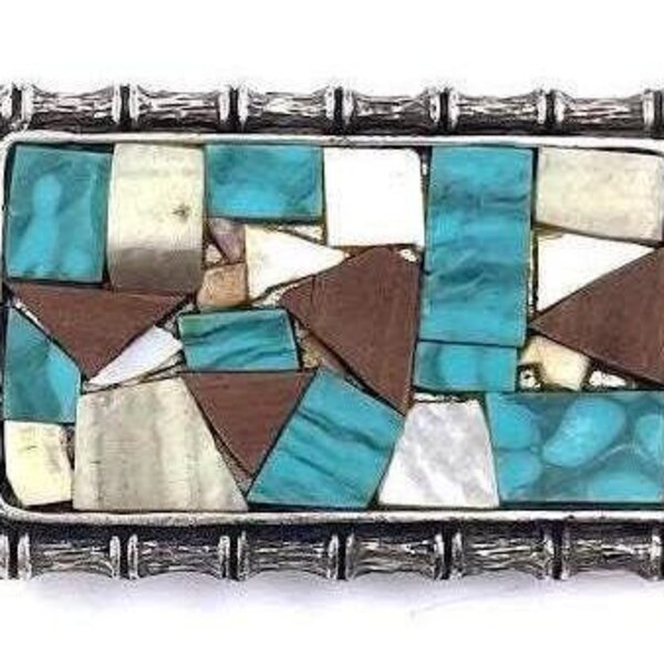 Silver Turquoise Belt Buckle - Etsy