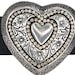 Heart Shaped Buckle Made of Old Silver With Crystal Rhinestones and ...
