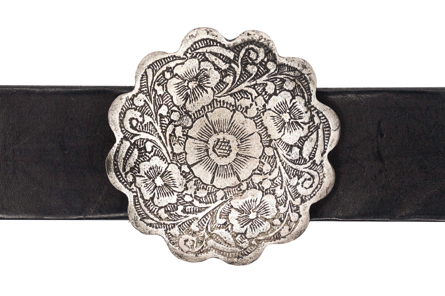 Antique Silver Belt Buckle Made in USA: Floral Design With - Etsy