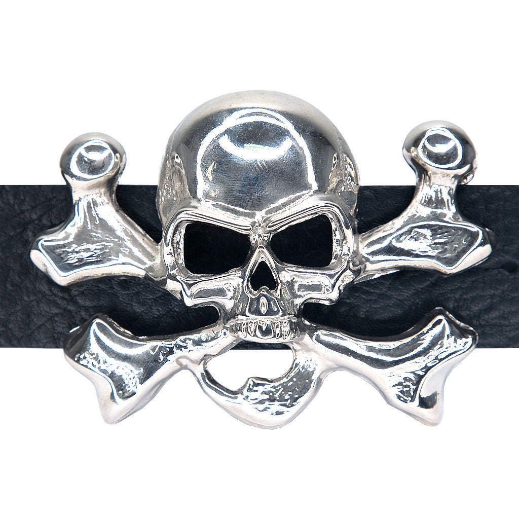Skull and Crossbones Belt Buckle Old Silver Belt Buckle - Etsy