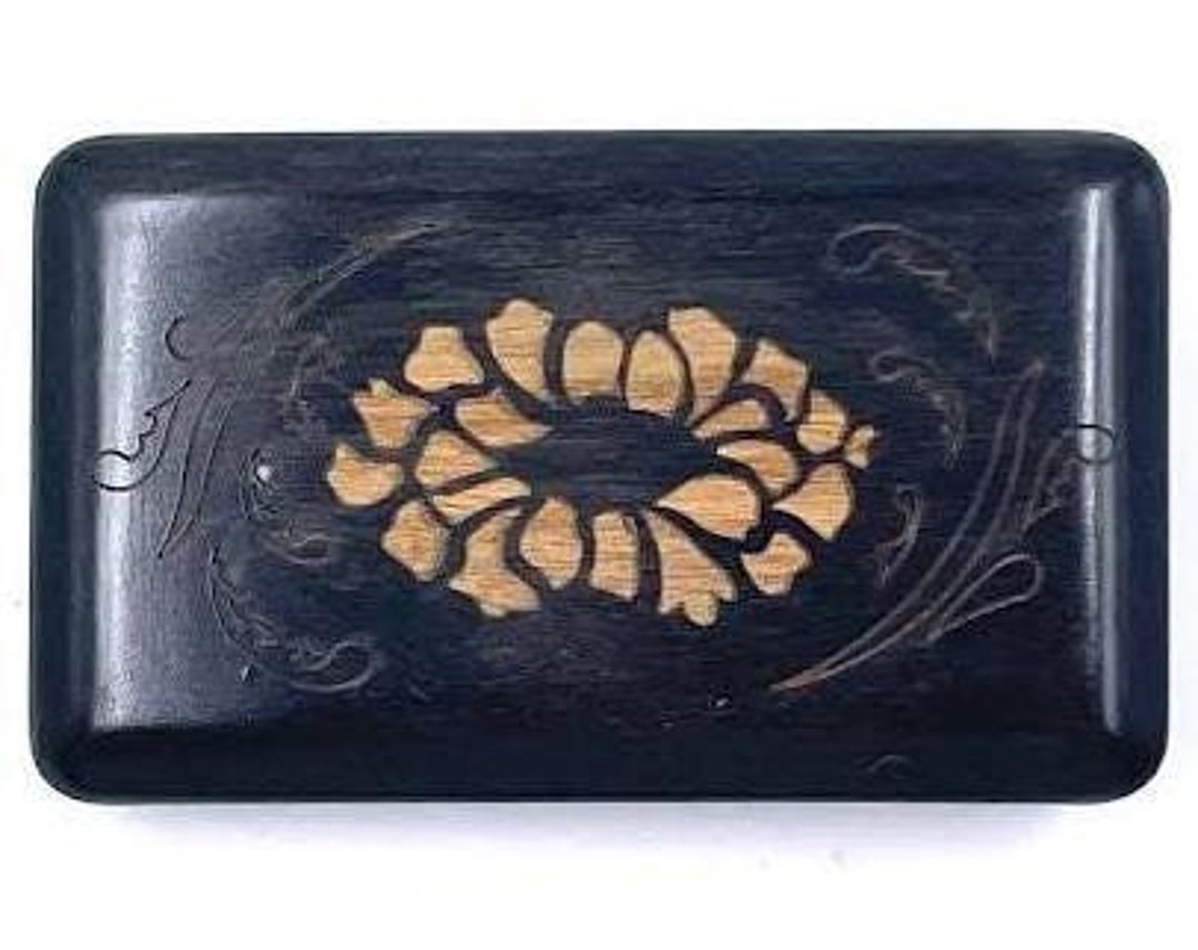 Blackened Wooden Belt Buckle With Floral Engraving - Etsy