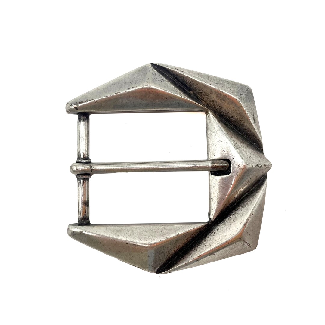 Old Silver Vintage Geometric Belt Buckle - Etsy