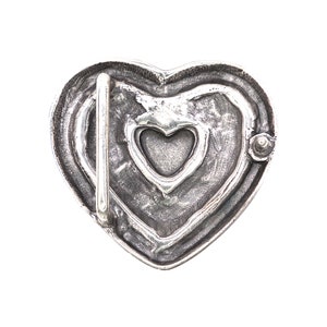 Heart Shaped Buckle Made of Old Silver With Crystal Rhinestones and ...