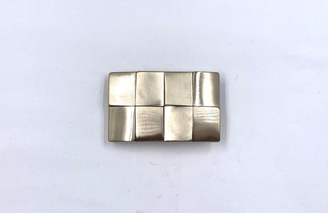 Rectangular Satin Gold Belt Buckle With Geometric Square Pattern - Etsy