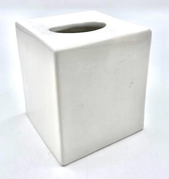White Porcelain Tissue Box Cover Etsy UK