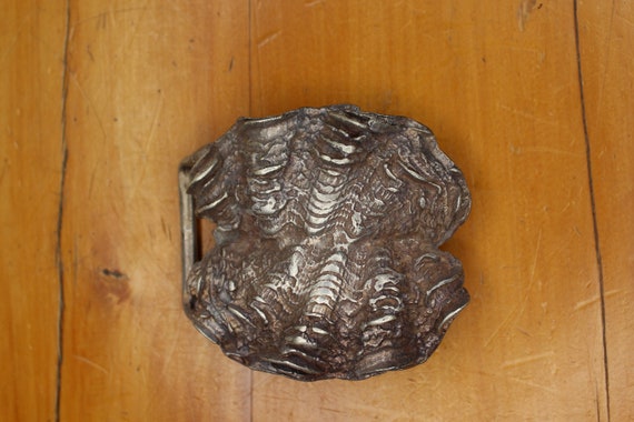 Italian old silver shell buckle - Gem