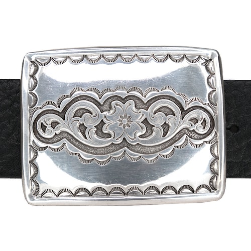 Large Engraved Silver Belt Buckle Navajo Design Engraved - Etsy
