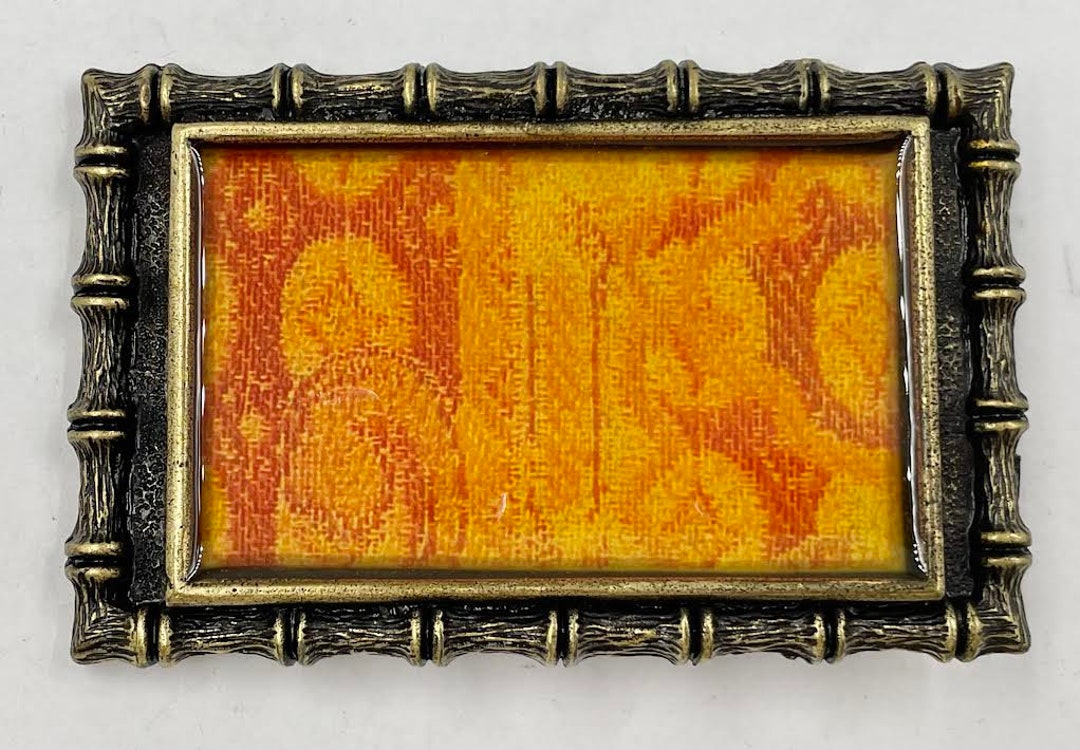 Old Brass Belt Buckle With Picture Frame Rim and Enamel Insert - Etsy