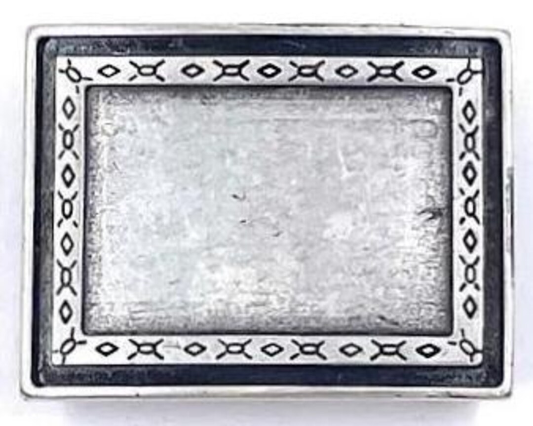 Italian Rectangular Silver Belt Buckle With Space for Leather Insert ...