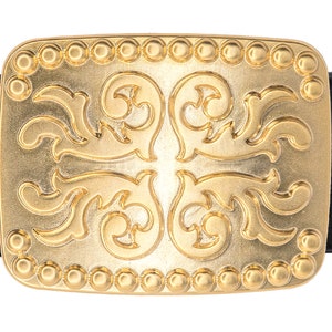 Opulent Belt Buckle: Gold Shimmer With Opulent Symbol and Glossy Finish ...
