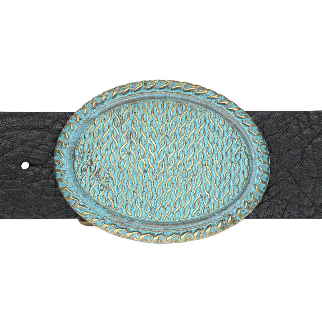 Made in USA: Oval Bronze Patina Engraved Belt Buckle - Etsy